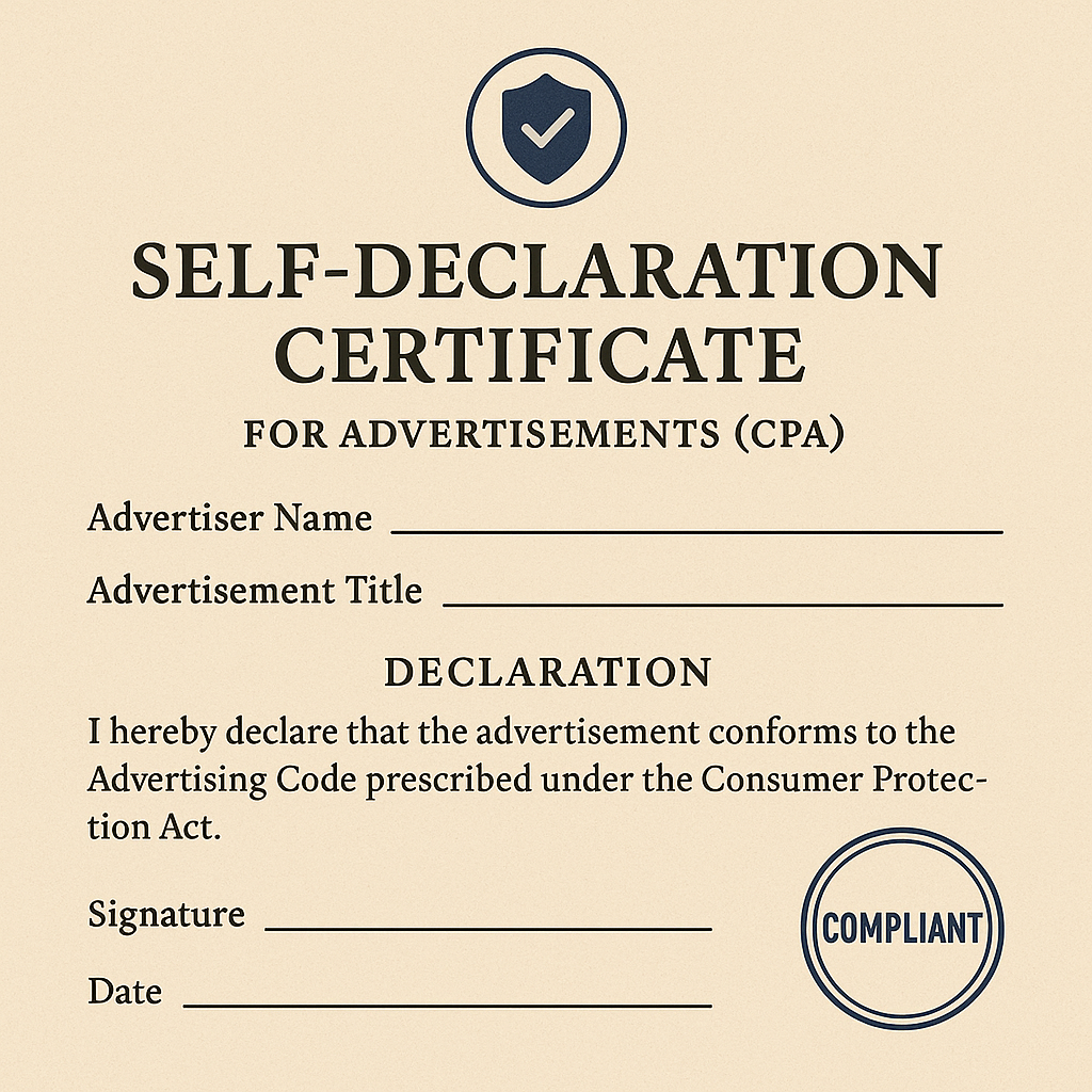 Self-Declaration Certificates (SDCs) for Advertisements